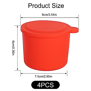 4pcs Ice Mold for Kitchenaid with Lids, Reusable Silicone Ice Making Machine Accessories Compatible with Kitchenaid Ice Shaver (Red)