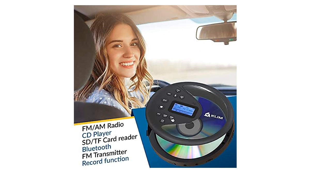 KLIM Discover Portable CD Player with Bluetooth & FM