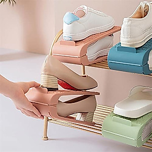 KNFUT Shoe Slots, Durable Adjustable Shoe Organizer Footwear Support Slot Space Saving Cabinet Closet Stand Shoes Storage Rack Shoebox (Color : L)