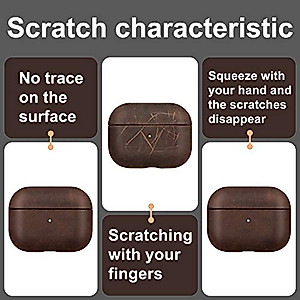 Cybotoon Leather AirPods Pro Case Cover, Genuine Crazy Horse First Layer Cowhide AirPods Pro Leather Case for Men, Vintage Patina Indiana Jones Style, Handcrafted AirPods Pro Case Leather, Dark Brown