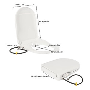 Bidet Toilet Seat, Non-Electric Bidet Toilet Seat with Dual Nozzle System & Hose, Bidet Toilet Seat with Self Cleaning Dual Nozzles for Existing Toilets