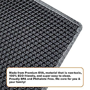 Topcovos Cat Litter Mat, Litter Mat Double Layer Honeycomb Trapping Mat, Easy Clean Litter Box Mat EVA Phthalate Free Kitty Litter Mat