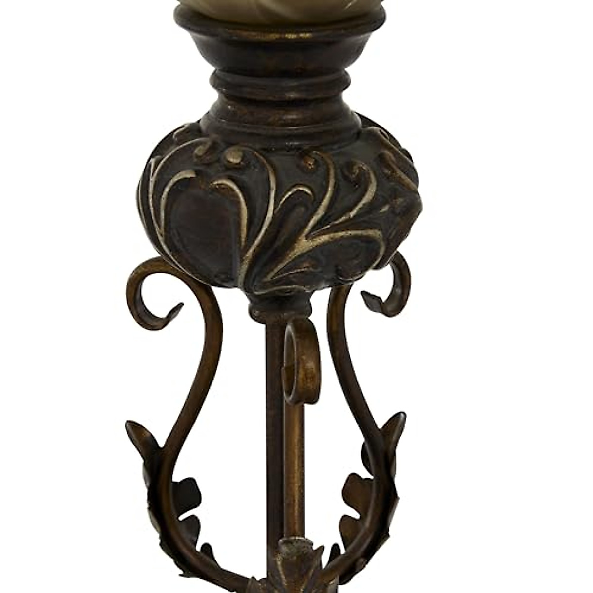 Deco 79 Metal Room Uplight Antique Style Decorative Lamp with Scrolls, Table Lamp 7" x 7" x 20", Brown