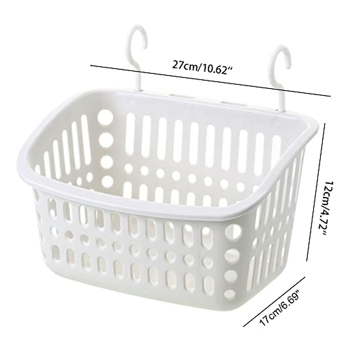 TOPINCN Plastic Hanging Shower Basket with Rotatable Hook, Shower Caddy Tote Storage Bin Household Storage Organizer Basket Space Saving Hanging Organizer for Bathroom Kitchen Dorm Room