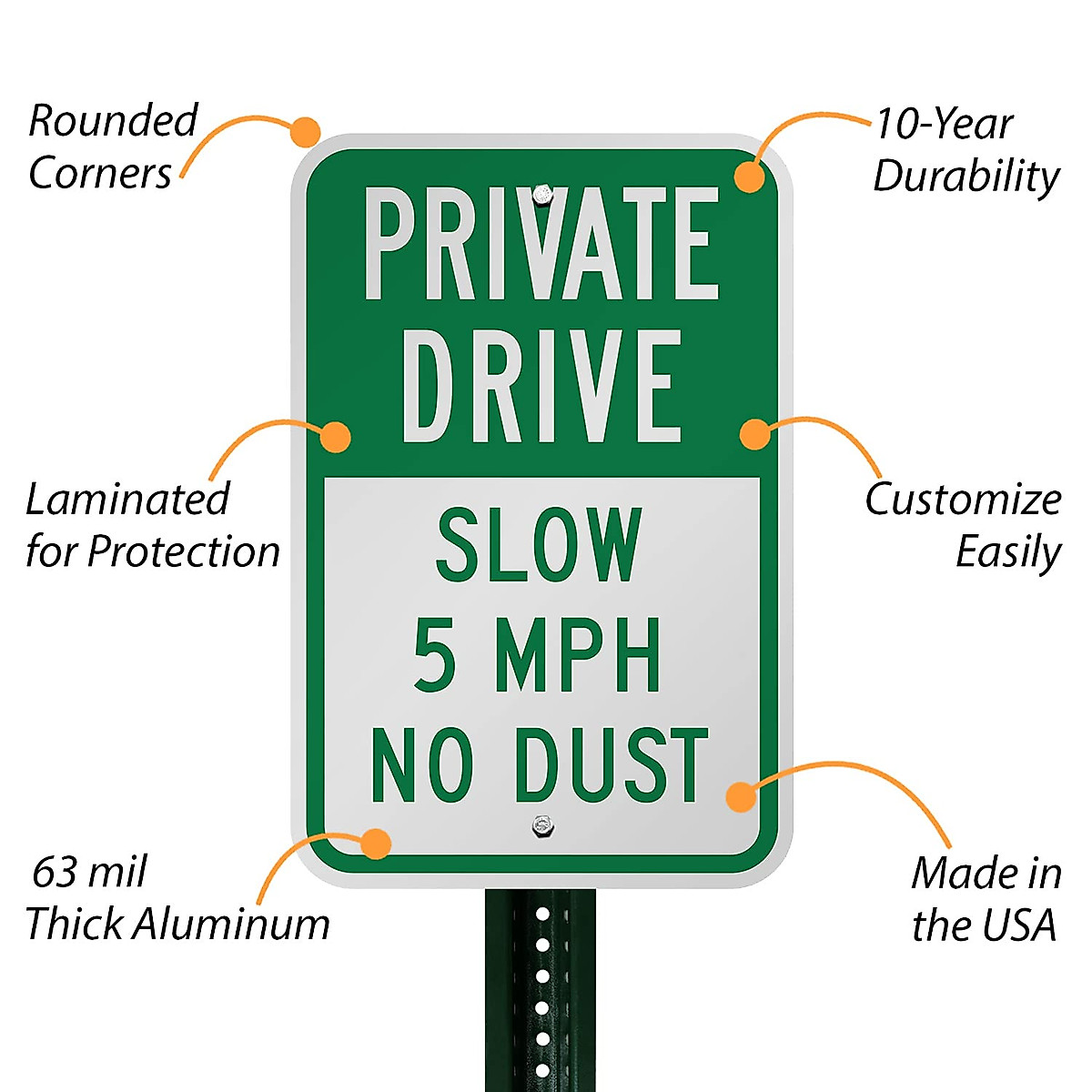 SmartSign “Private Drive, Add Your Custom Wording Here” Customizable Sign | 12" x 18" Aluminum