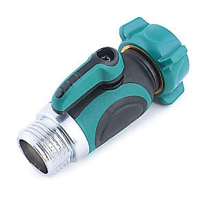 Wocst Garden Hose Splitter Water-pipe metal valves,Arthritis Friendly Fitting Shut Off Ball Valve Connector