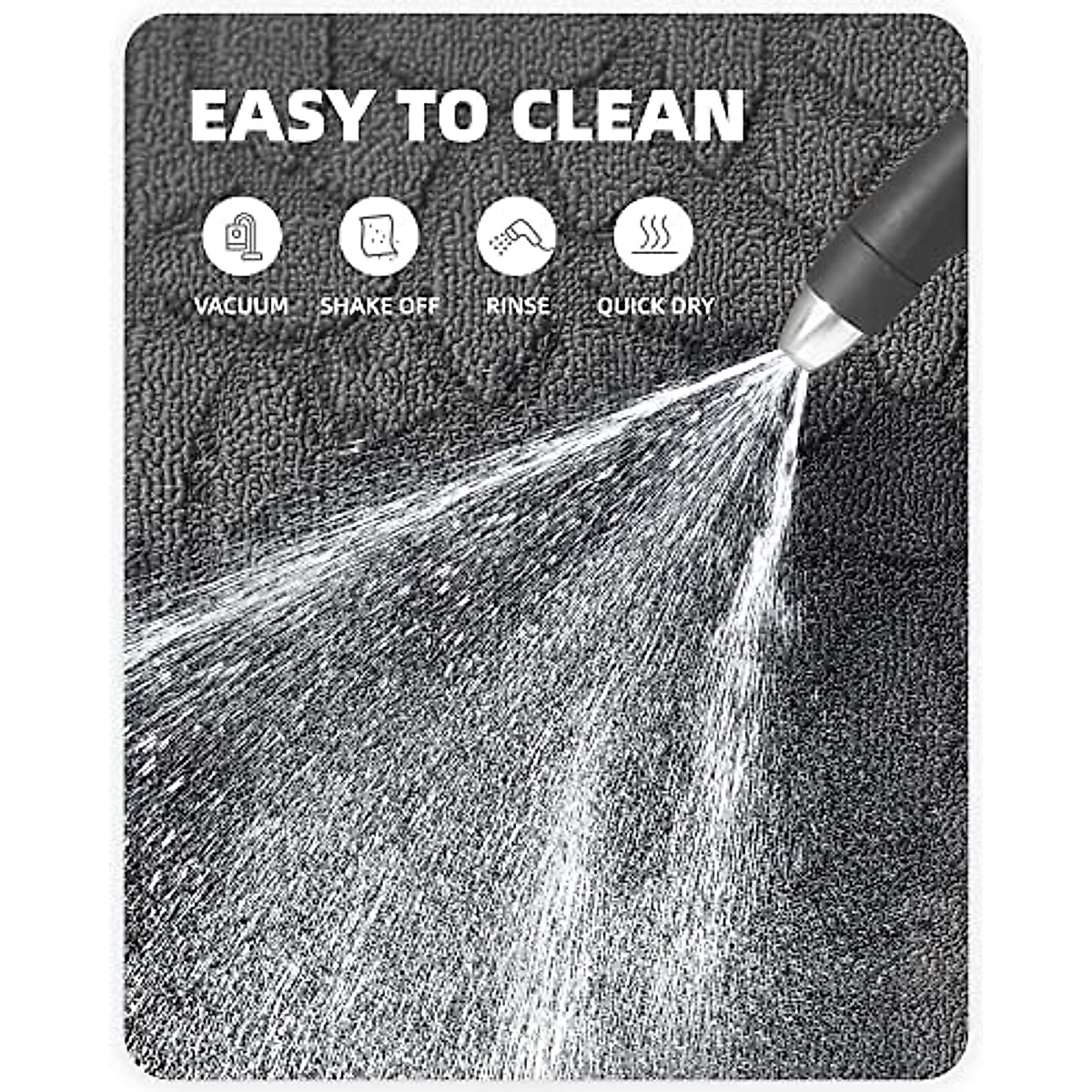 Color G Kitchen Rugs, Non Skid Kitchen Runner Rug Machine Washable Kitchen Floor Mat, Easy to Clean Kitchen Rugs and Mats, 18"x59", Grey