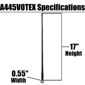 Votex Black Short Rubber 17 Inch Universal Antenna Kit - Easy Setup, Flexible & Durable Fits Cars, Trucks, SUVs