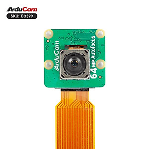 Arducam 64MP Hawkeye Ultra High-Resolution Autofocus Camera Module for Raspberry Pi, Compatible with Raspberry Pi 5/4B/3B+/3B/2B/A+/Zero/W/Zero WH