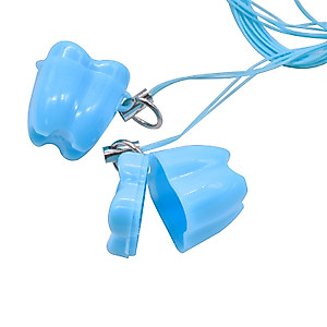 Angzhili Plastic Tooth Saver Necklaces Baby Tooth Boxes for Lost Teeth School Tooth Box for Kids (10pcs, Blue)