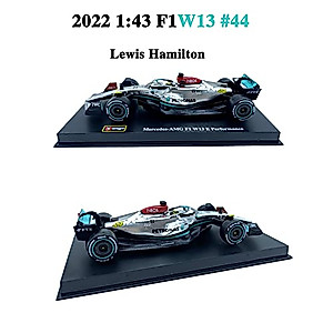 HTLNUZD Bburago 1:43 F1Mercedes AMGW13 #44 Lewis Hamilton 1/43 Racing Car W13 #44 Super Formula One Alloy Luxury Die Cast Collection Vehicles Model (Hardcover W13#44)