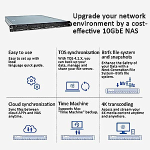 TERRAMASTER U4-111 10GbE NAS 4-Bay Network Storage Server Enterprise-Class Apollo Quad Core 1.5GHz Plex Media Server (Diskless)