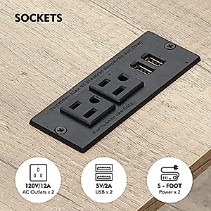 DANSION TV Stand for TVs up to 55 Inch, TV Stand with Power Outlets and LED Lights, Industrial Entertainment Center Media Console Television Stands with 6 Open Shelves for Living Room, Grey