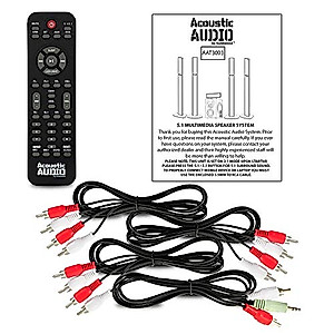 Acoustic Audio by Goldwood AAT3002 Tower 5.1 Home Theater Bluetooth Speaker System with 8" Powered Subwoofer