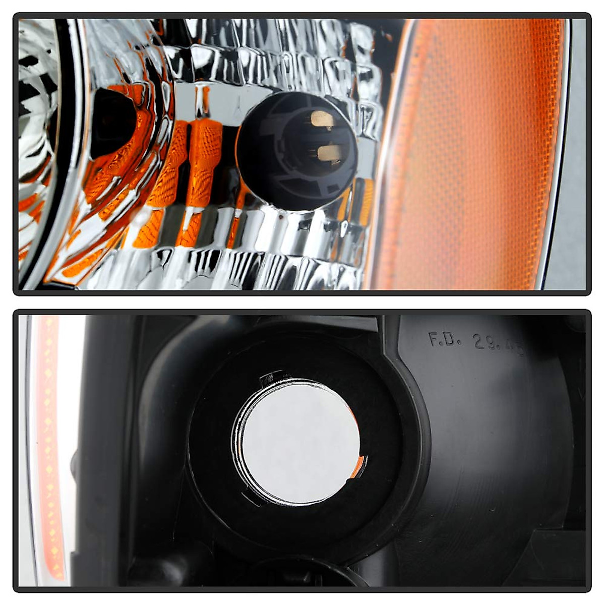 ACANII - For 2005-2007 Ford Escape Factory Style Chrome Headlights Headlamps Assembly Replacement Pair Set Left+Right