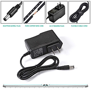 6V 2A AC/DC Adapter, Wall Charger, DC Power Supply for 6 Volt 2A 1500mA 1000mA 800mA 700mA 600mA 500mA 300mA 100mA~2000mA Equipment with 2 Interchangeable DC Plug
