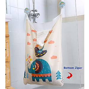 2 Pack Hanging Laundry Hamper - Durable Space Saving Kids Travel Laundry Bag with 2 Hook Types with Zipper and Wide Open Top Machine Washable