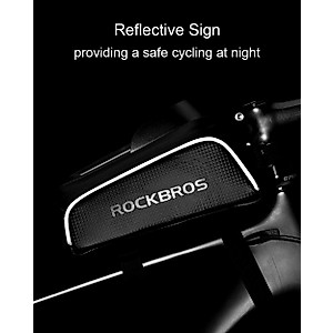 ROCKBROS Bike Phone Bag Bike Pouch Top Tube Bag Bicycle Front Frame Bag Waterproof Bike Accessories Bag Phone Holder Compatible with iPhone Xs Max 11 Pro Plus, Samsung S10
