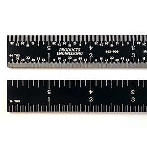 6" EZ Read Rigid Rule Made in USA! 4R Graduation