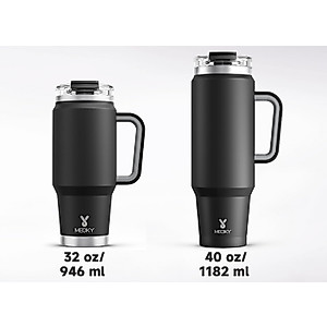 Meoky 40 oz Tumbler with Handle and Straw, Insulated Tumbler with Lid and Straw, Stainless Steel Travel Mug, Keeps Cold for 34 Hours, 100% Leak Proof, Fits in Car Cup Holder (Night)