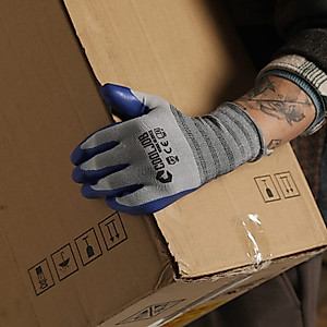 COOLJOB Unisex Work Gloves, Gray, Small (Pack of 3)