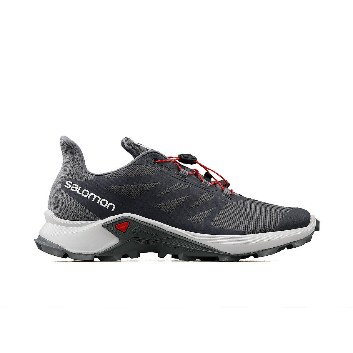 Salomon Supercross 3 Trail Running Shoes for Men, Ebony/Lunar Rock/Quiet Shade, 8