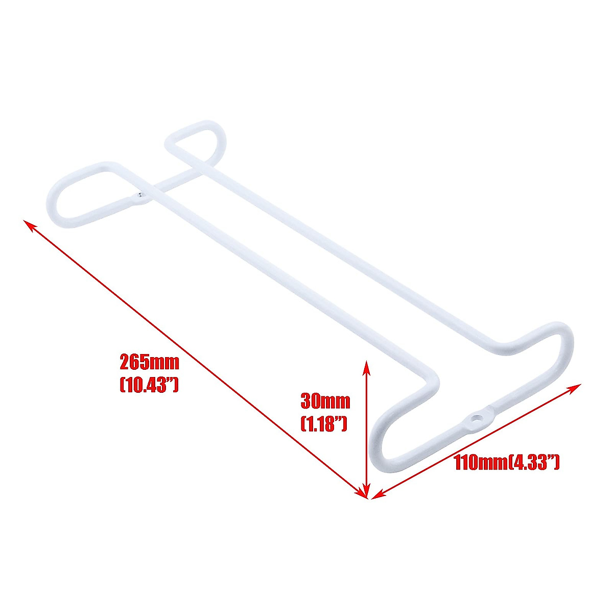 Quluxe Wine Glass Rack, Under Cabinet Stemware Wine Glass Holder Glasses Storage Hanger Metal Organizer for Bar Kitchen- White (Pack of 2)