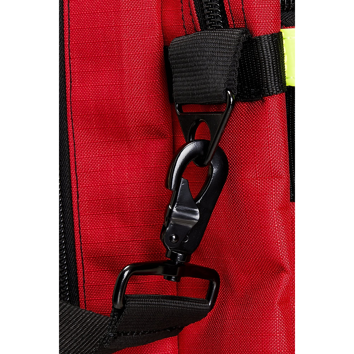 LINE2design Firefighter Gear Bag, Turnout Jumbo Fire Bag with Reflective Trim, Padded Shoulder Strap and Maltese Cross Logo Red Bag