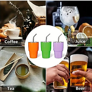 LIPSBOR 2 oz Mini Tumbler Shot Glass with Straw and Lid,Colorful Mini Tumbler Cups,Stainless Steel Cute Cups with Lids and Straws