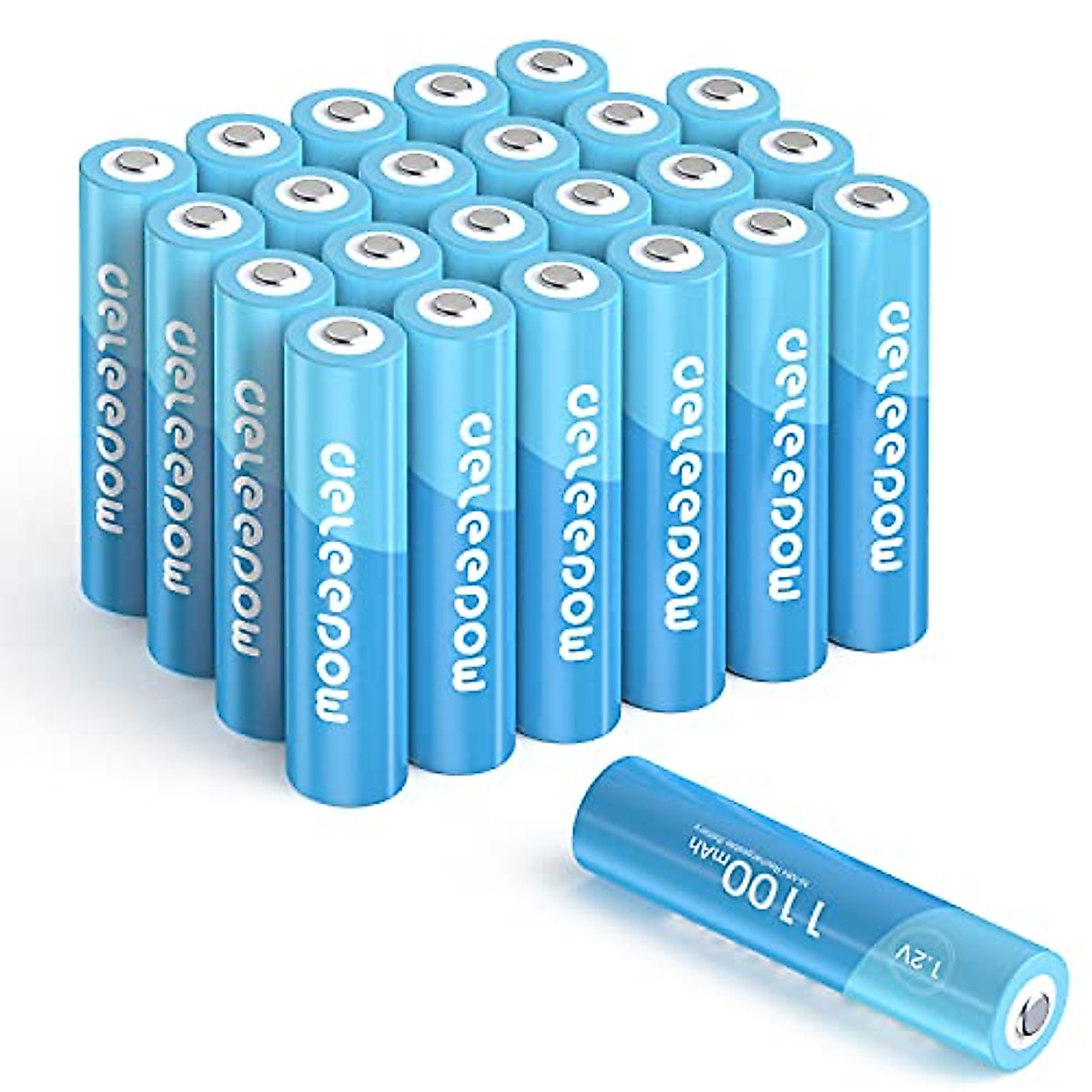 Deleepow Rechargeable AAA Batteries 1100mAh 1.2V Nimh AAA Rechargeable Batteries 24-Pack 1200 Cycles(Only Battery)