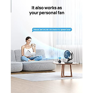 Dreo Smart Table Fans for Bedroom, 120°+90° Oscillating Fans with Remote/Voice/Wifi/Alexa Control, Powerful 70 ft Air Circulator Fan, 4 Speeds, 5 Modes, 12H Timer, 9 Inch Quiet Fan for Office, Home