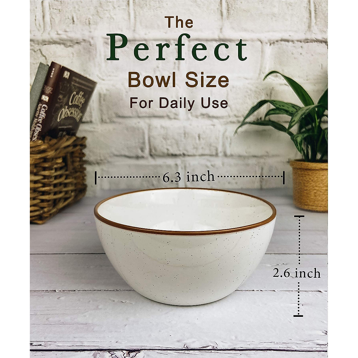 Mora Ceramic Bowls and Plates Set, Vanilla White - Cereal Bowls and Salad Plates Bundle - Dishwasher, Microwave, and Oven Safe