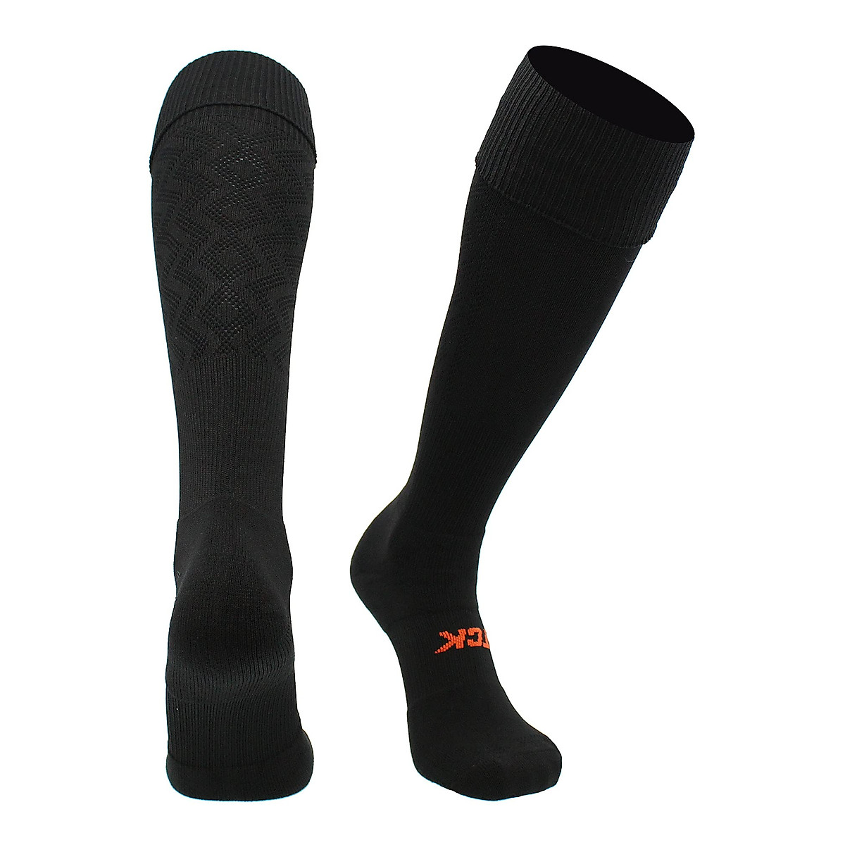 TCK Soccer Socks Premier Breathable Fold Down (Black, Large)