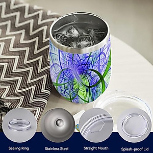 silichee 12 Oz Stainless Steel Coffee Travel Mug with Lid Beautiful Fractal Spiral Flower Background in High Resolution Vivid Insulated Tumblers Vacuum Coffee Mugs for Cold and Hot Drinks,Coffee,Wine