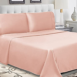 Superior Cotton Percale Deep Pocket, California, Blush, 4-Pieces Set, Cal King Sheets