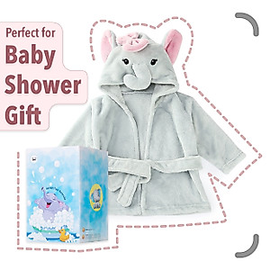 Mr. Pen- Baby Animal Face Robe, Unisex, 0-9 Month, Plush Baby Robe, Animal Face Robe, Baby Bathrobe, Elephant Bathrobe Baby, Baby Bath Robe, Hooded Baby Towels, Baby Robes, Baby Bath Towel