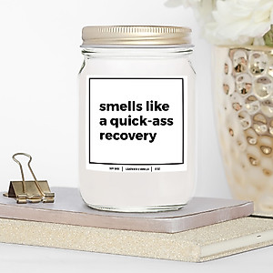 YouNique Designs Get Well Soon Candle 8oz, Get Well Candles, Post Surgery Gifts, Get Well Candle for Women, Men, Recovery After Surgery Gifts, Funny Surgery Recovery Gift (Lavender & Vanilla)