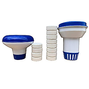 FibroPool Supersize Floating Chlorine Tablet Dispenser - Holds 3 Pounds of Tablets - 12 Inches Long - Adjustable Release