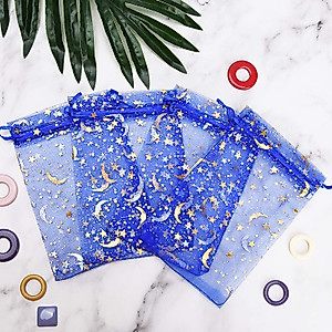 Noverlife 50PCS Drawstring Sheer Organza Bags, Tulle Mesh Party Favor Gift Bag Jewelry Pouches for Wedding Birthday Baby Shower Festival Cosmetics Perfume Chocolates - 4x6in (10x15cm)