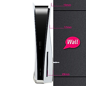 PETIMETI Wall Mount Stand Holder For PS5, Playstation 5 Mount with Ventilation Hole and Space Saving