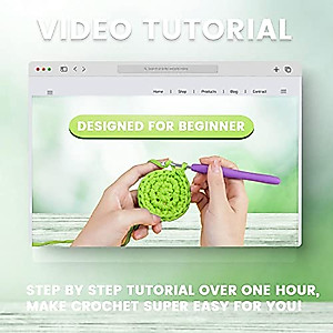 OORAMOO Crochet Kit for Beginners - 4Pcs Succulents, Beginner Crochet Starter Kit for Complete Beginners Adults, Crocheting Knitting Kit with Step-by-Step Video Tutorials