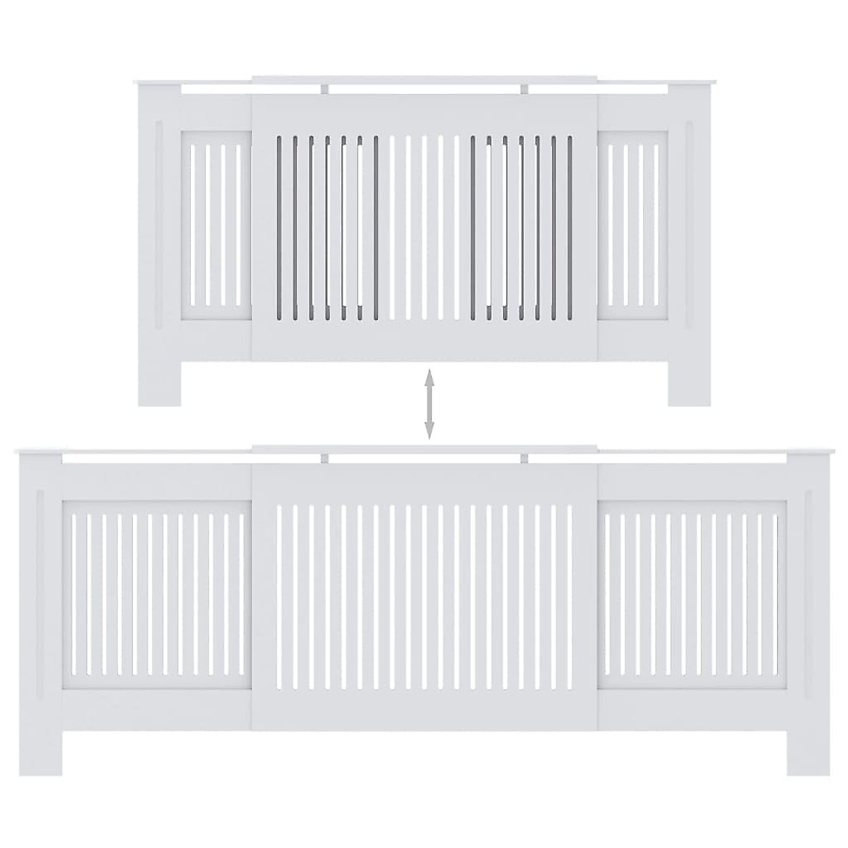 vidaXL Radiator Cover, Radiator Guard for Home Office, Heater Cover for Living Room Decorative, Heating Cabinet Protective Cover, White MDF