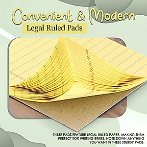 Emraw Yellow Legal Pads 8.5 x 11.75 – Canary Yellow Micro Perforated Edge Legal Ruled Universal 50 Sheets Letter Size Writing Pad (Pack of 3)
