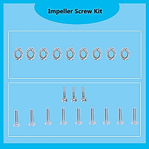 YUSUKEGU Snow Blower Impeller Kit Compatible with Modifies 2-Stage Machine 3/8" 3-Blade Universal Stainless Rubber Paddle Metal Straps