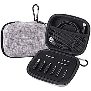 10Piece Type C Adapter Kit, Compatible with Micro-USB/Type-C/USB/1 -p Hone Cable,Foam Insert Travel Case with Carabiner, Includes USB Type C Cable