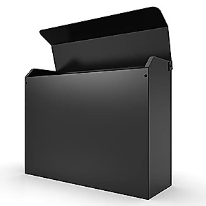 Movo Home Mailbox Casey Large Mailbox, Mailbox for Outside, Matte Black