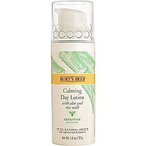 Burt's Bees Sensitive Solutions Calming Day Lotion with Aloe and Rice Milk, 98.8% Natural Origin, 1.8 Fluid Ounces