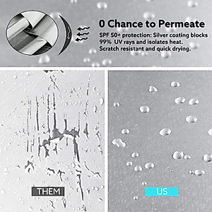 G4Free 68 Inch UV Protection Golf Umbrella Auto Open Vented Double Canopy Oversize Extra Large Windproof Sun Rain Umbrellas (Silver/Black)