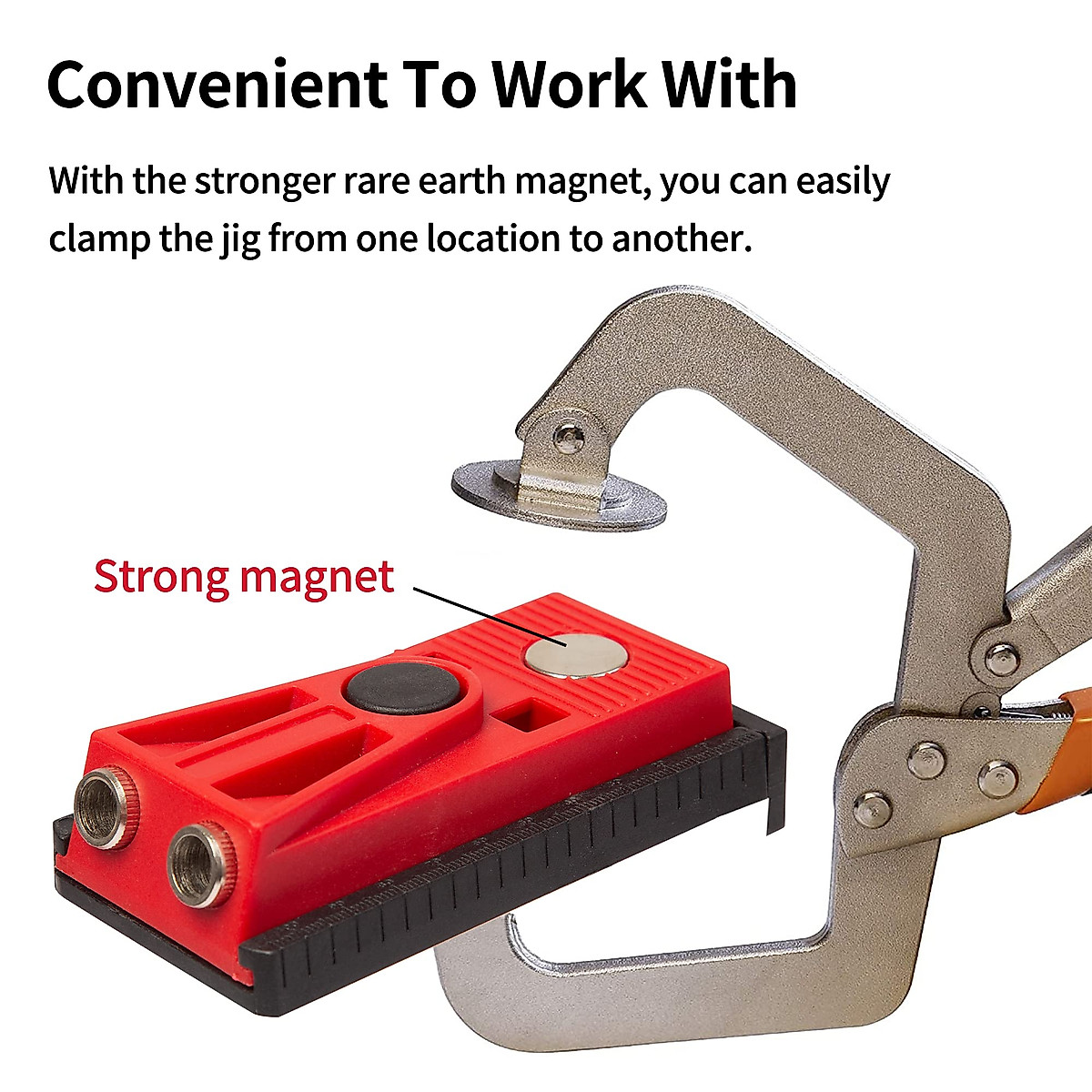 Pocket Hole Jig Set with Two Hole Jig, Step Drill Bit, Stop Collar, Square Drive Bit, Hex Key, Adjustable and Easy to Use Joinery Set for DIY Woodworking Projects