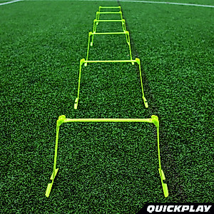 QUICKPLAY PRO Adjustable Height: 6", 9" + 12" The Original All-in-One Speed Hurdles (Set of 6) Speed Training Hurdles, Agility Hurdles and Plyometric Hurdles Patented